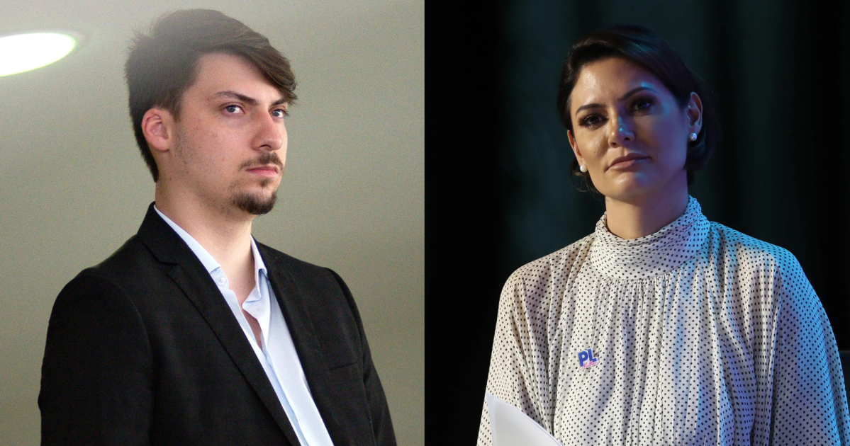 Jair Renan e Michelle Visitam Bolsonaro na PF